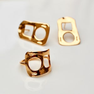 Soda Jewelry Set, Ring and Earrings, Sterling Silver or Gold Plated ...