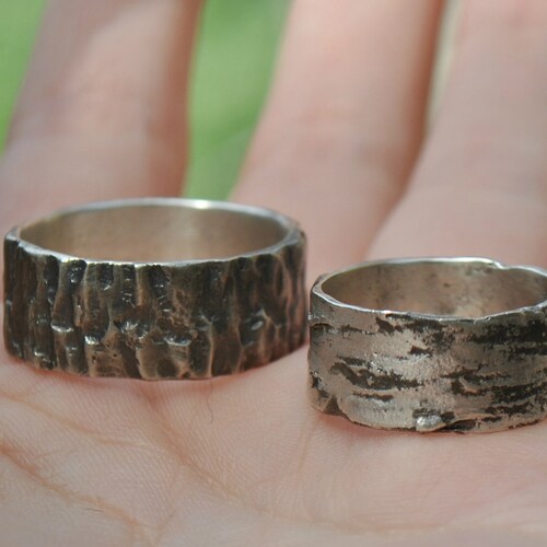 Birch and Maple Bark Rings Custom Tree Bark Rings Wedding - Etsy