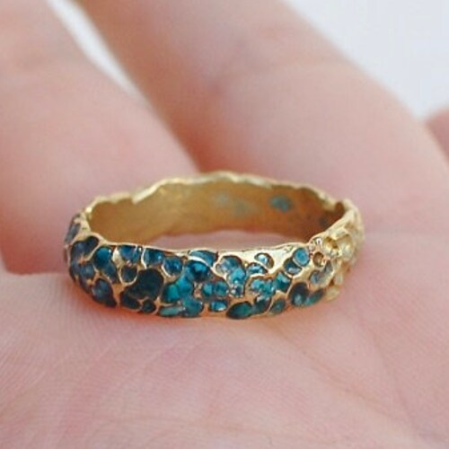 Underwater Ring Wide Band Texturized One of a Kind - Etsy
