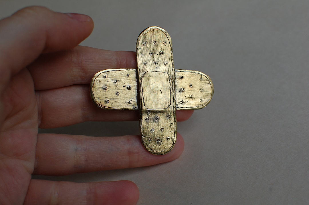 Band Aid Brooch, One of a Kind Brass Brooch - Etsy