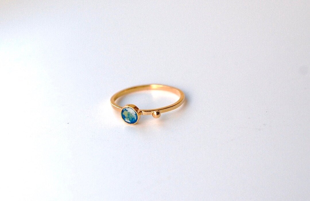 Earth and Moon Ring in Gold, Planet Ring, Minimalist Ring, Space ...