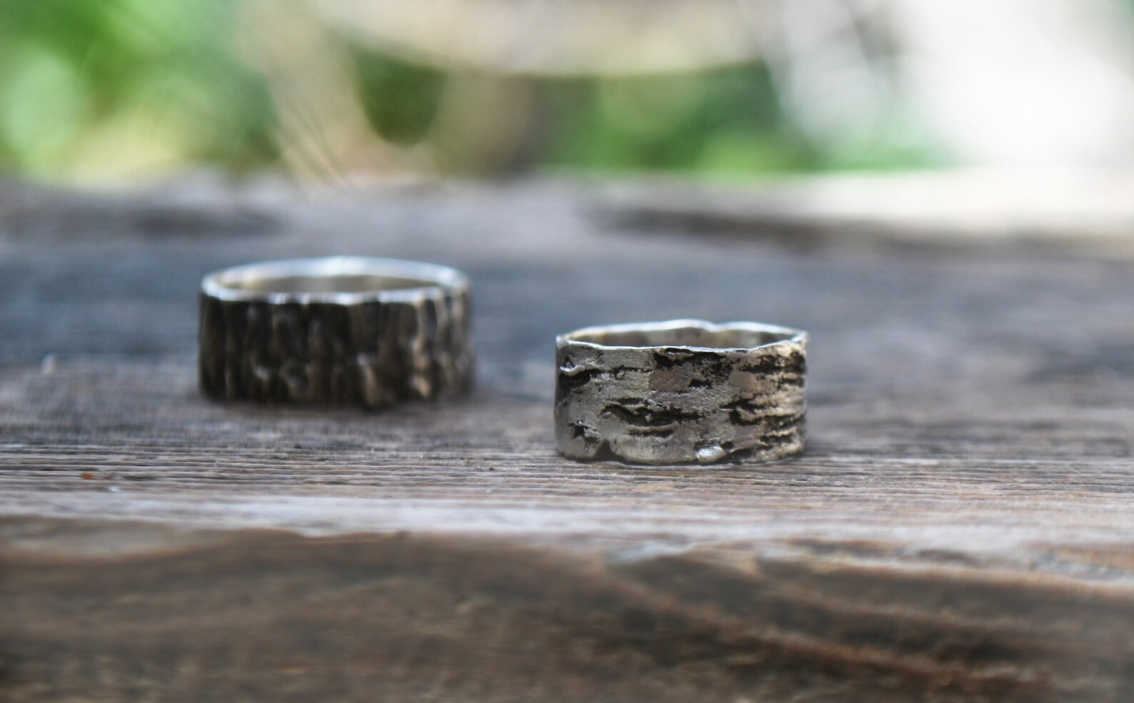 Birch and Maple Bark Rings Custom Tree Bark Rings Wedding - Etsy