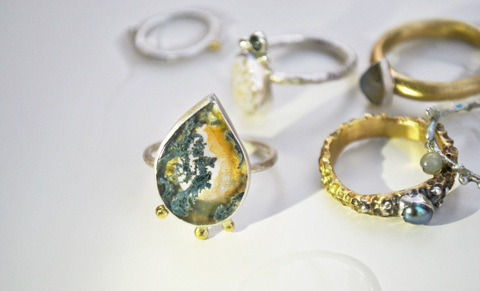 Underwater Ring Coral Texture Ring Pearl Ring - Etsy