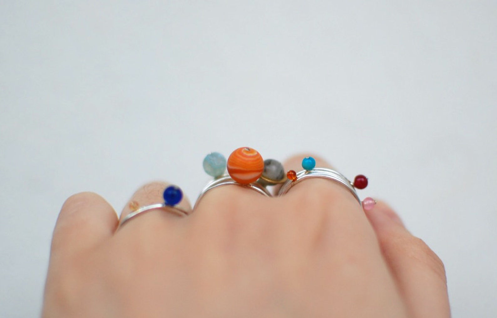 Solar System Ring Set Planets Stacking Rings | Etsy