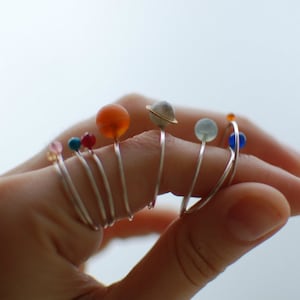 Solar System Ring Set, Planets, Stacking Rings, - Etsy