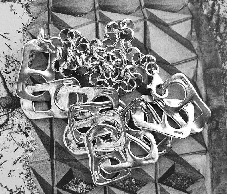 Soda Can Tab Choker Necklace Pull Tab Ring Sterling Silver - Etsy