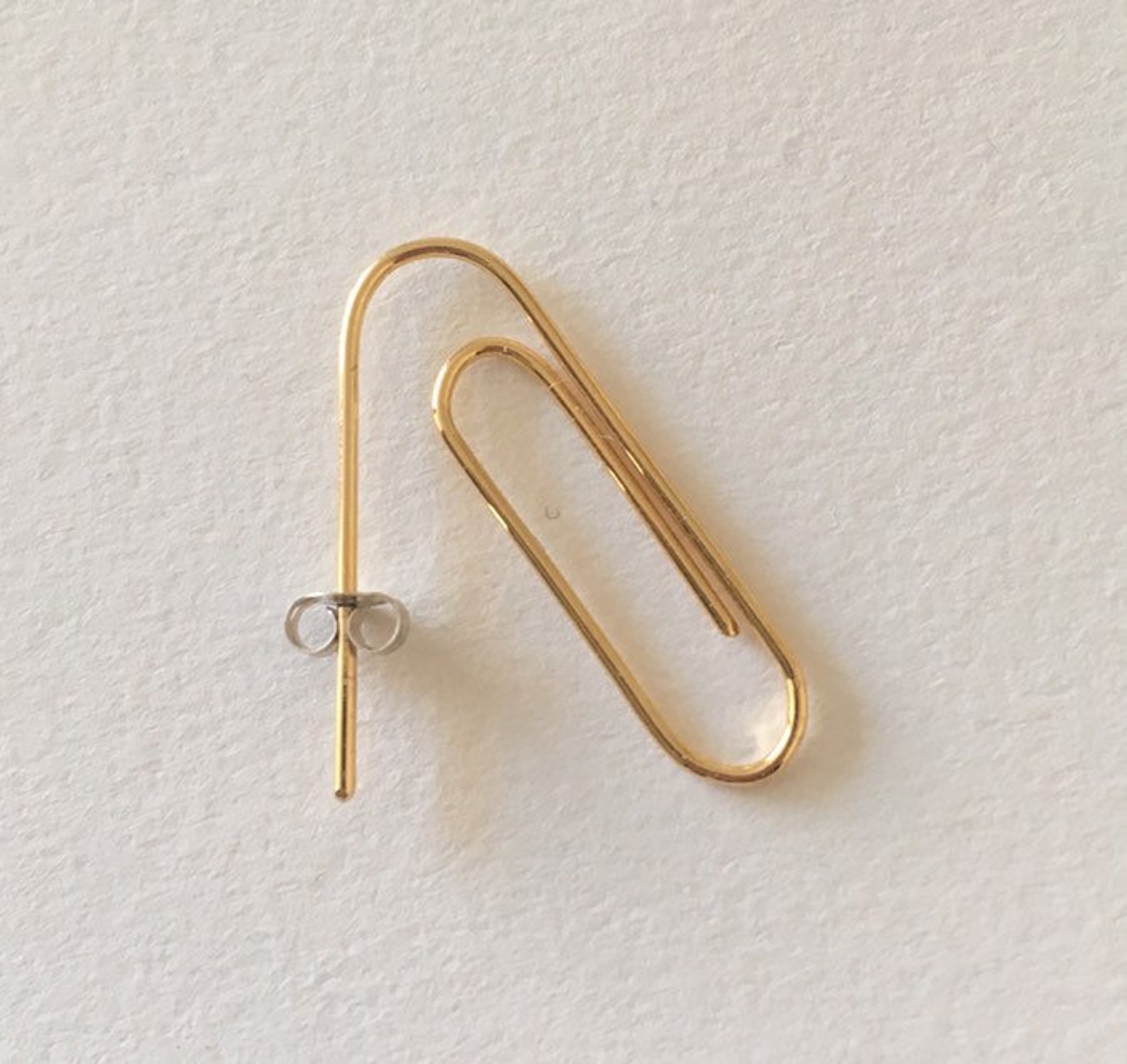 Paper clip earrings fun jewelry minimalist geometric | Etsy
