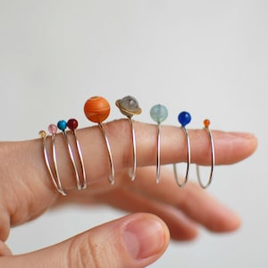 Solar System Ring Set, Planets, Stacking Rings, - Etsy