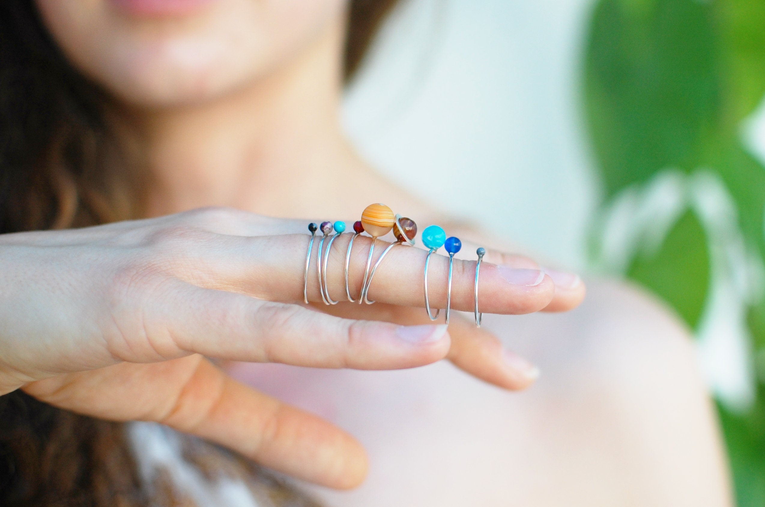 Solar system ring set planets stacking rings | Etsy