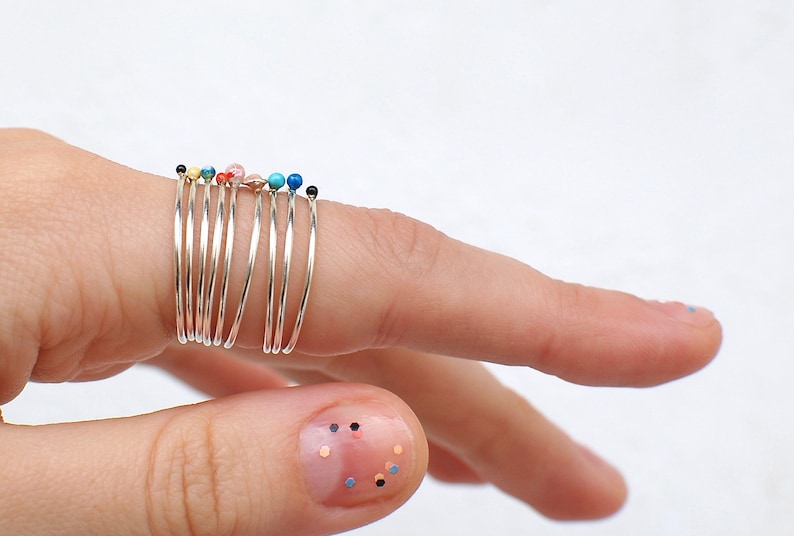 Mini Solar System Ring Set 9 Stacking Rings Sterling Silver | Etsy