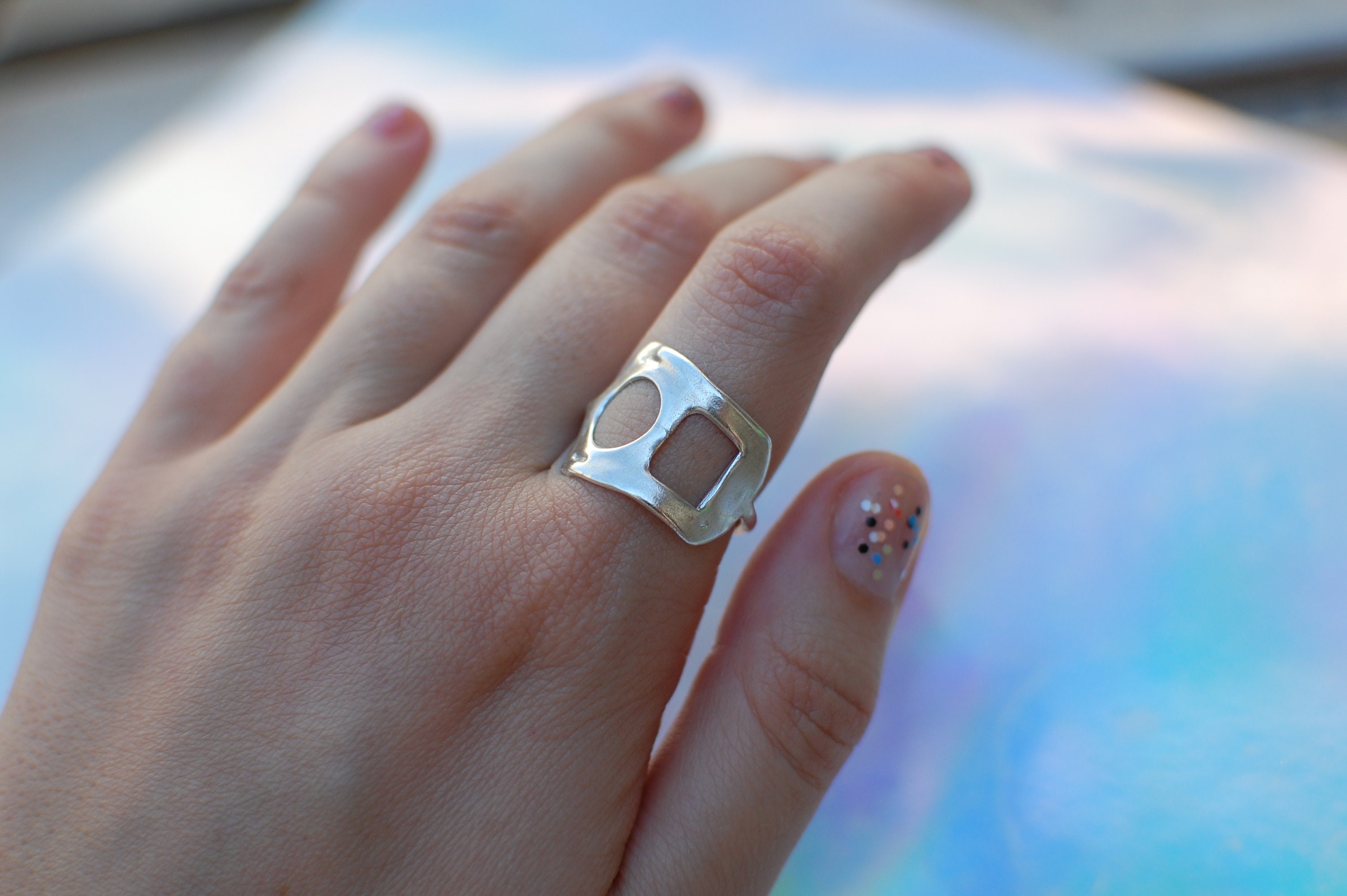 Soda Jewelry Set Ring and Earrings Sterling Silver or Gold | Etsy