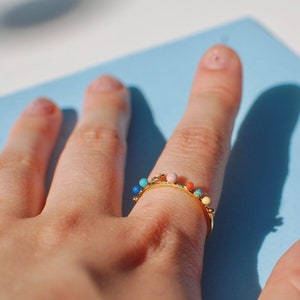 Mini Solar System Ring in Gold Color, Gold Plated, Planets, Cosmos ...