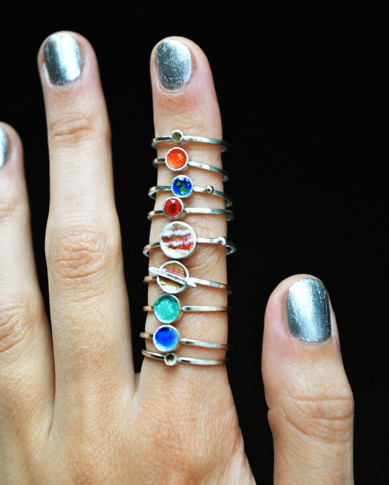 Solar System Ring Set Cosmos Rings Planet Rings Space | Etsy