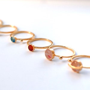 Solar System Ring Set in Gold, Planet Rings, Space Jewelry, Stackable ...