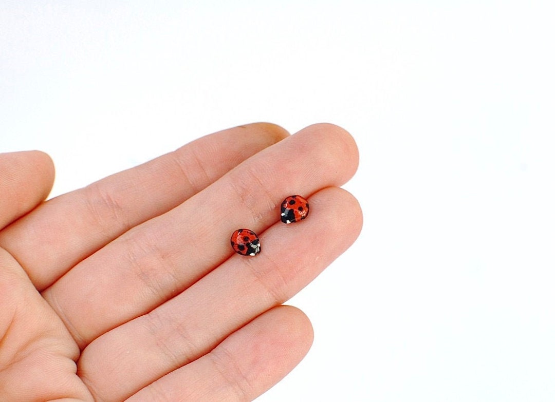 Ladybug Earring, Stud Earrings, Posts, Enamel Ladybug - Etsy