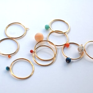 Solar System Ring Set Gold Plated, Planets, Stacking Rings - Etsy