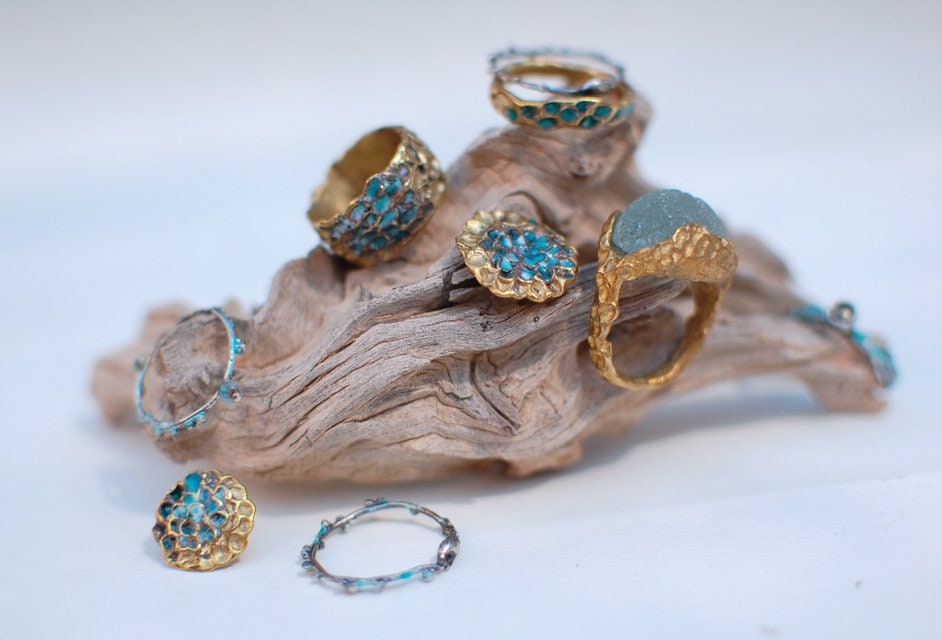 Seashell Ring Underwater Ring Coral Barnacle Stackable | Etsy