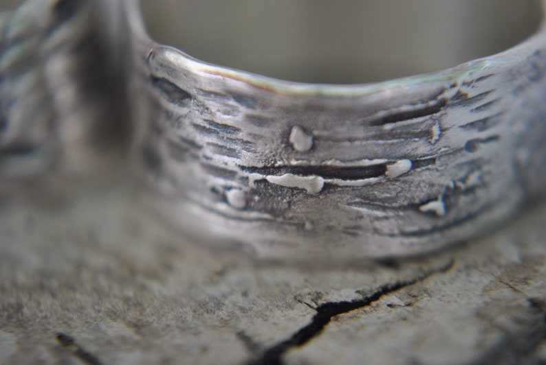 Birch and maple bark rings custom tree bark rings wedding | Etsy