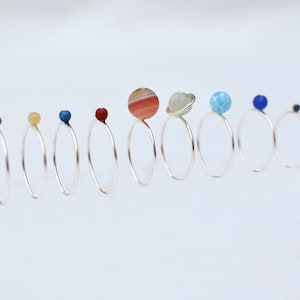 Solar System Ring Set, Planets, Stacking Rings, - Etsy