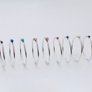 Mini Solar System Ring Set, 9 Stacking Rings, Sterling Silver, Gold ...