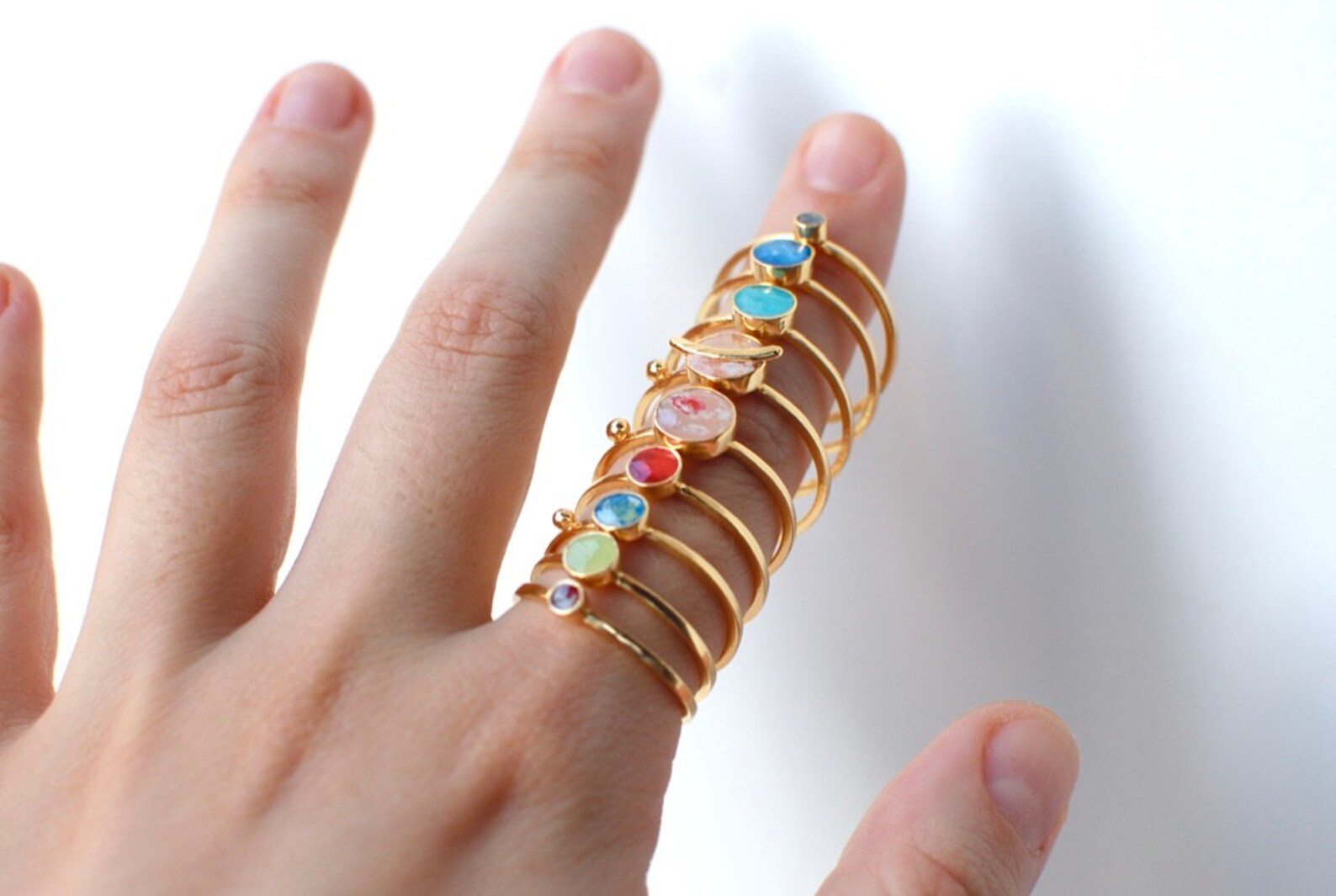 Solar System Ring Set in Gold Planet Rings Space Jewelry - Etsy