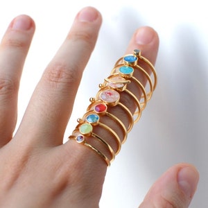 Solar System Ring Set in Gold, Planet Rings, Space Jewelry, Stackable ...