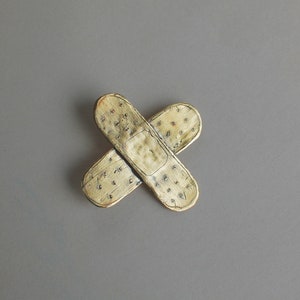 Band Aid Brooch, One of a Kind Brass Brooch - Etsy