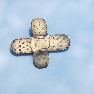 Band Aid Brooch, One of a Kind Brass Brooch - Etsy