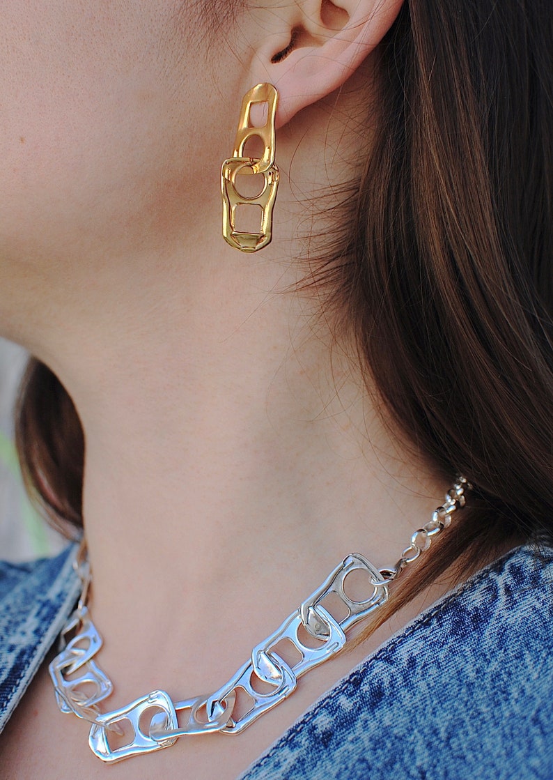 Soda Can Tab Choker Necklace Pull Tab Ring Sterling Silver - Etsy