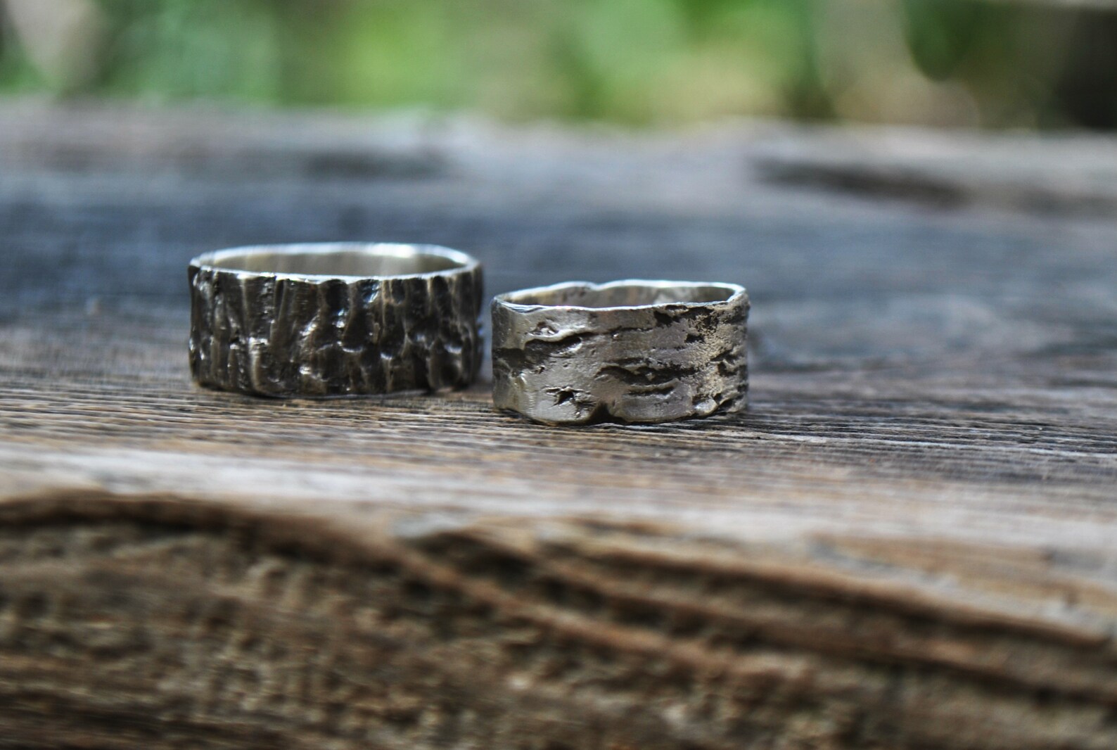 Birch and Maple Bark Rings Custom Tree Bark Rings Wedding - Etsy