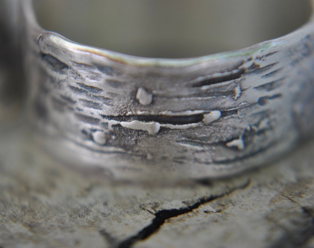 Birch Bark Ring Nature Lover Jewelry Alternative Wedding - Etsy