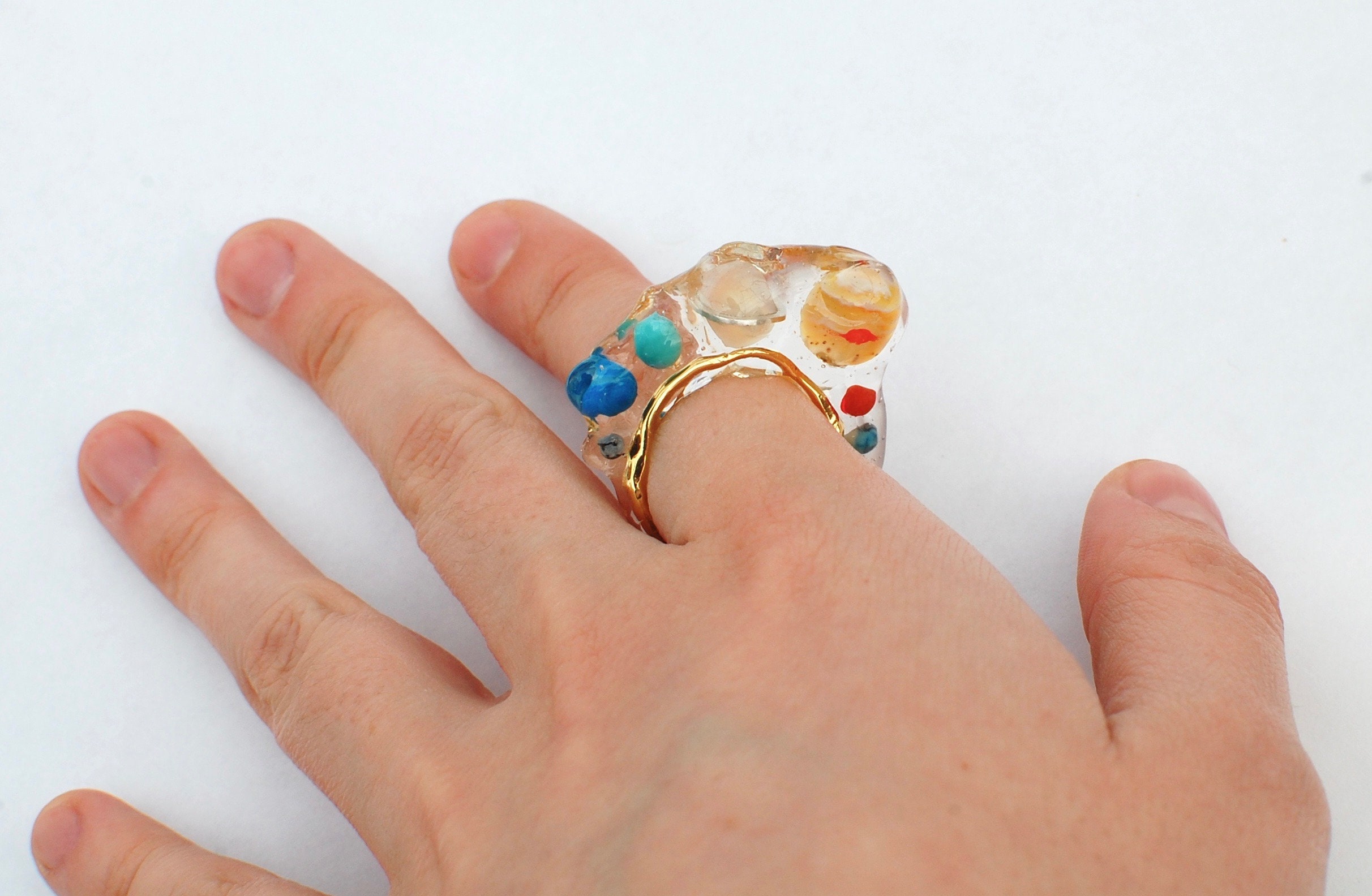 Transparent Solar System Ring Statement Ring - Etsy