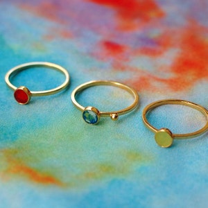 Solar System Ring Set in Gold, Planet Rings, Space Jewelry, Stackable ...
