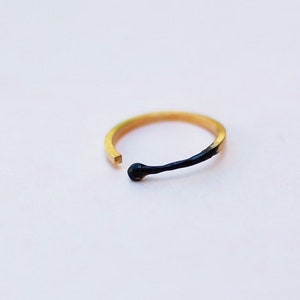 Gold Plated Burnt Matchstick Ring - Etsy