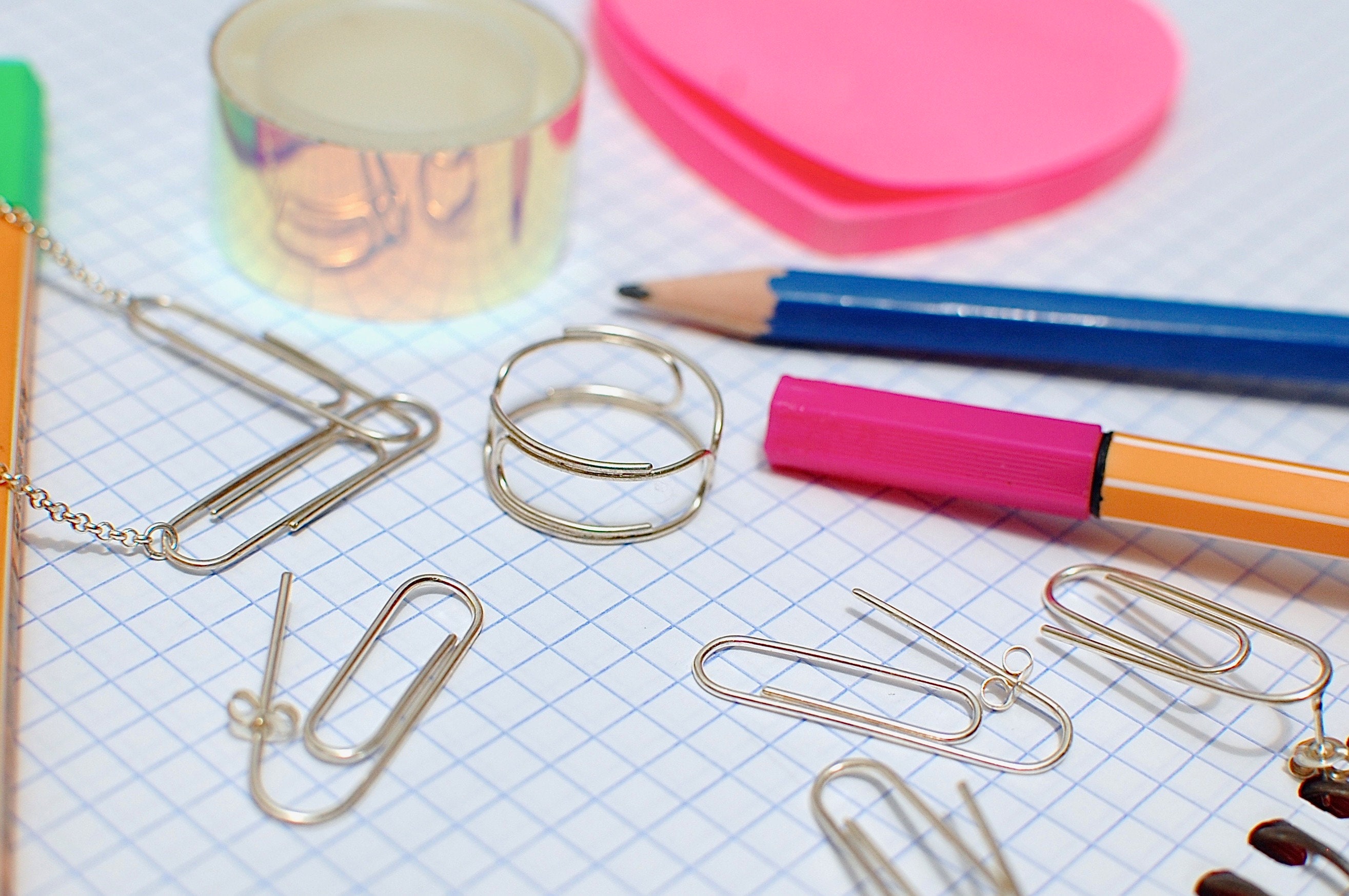 Paper Clip Earrings Fun Jewelry Minimalist Geometric - Etsy