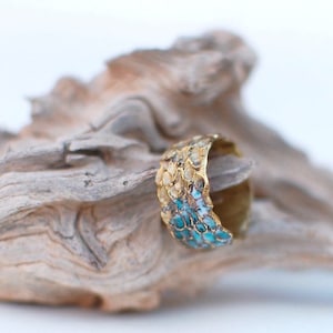 Underwater Ring, Wide Band, Texturized, One of a Kind, Barnacle, Coral ...