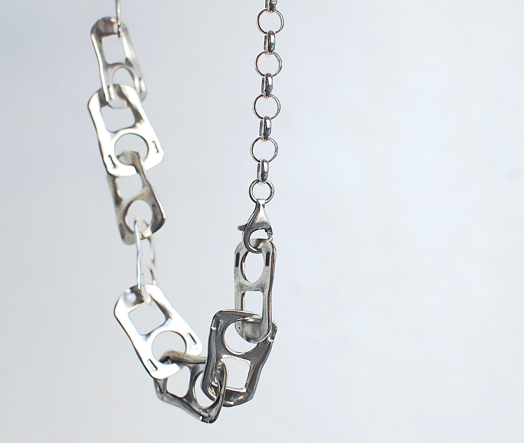 Soda Can Tab Choker Necklace Pull Tab Ring Sterling Silver - Etsy