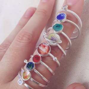 Solar System Ring Set, Cosmos Rings, Planet Rings, Space Jewelry - Etsy