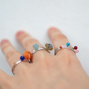 Solar System Ring Set, Planets, Stacking Rings, - Etsy