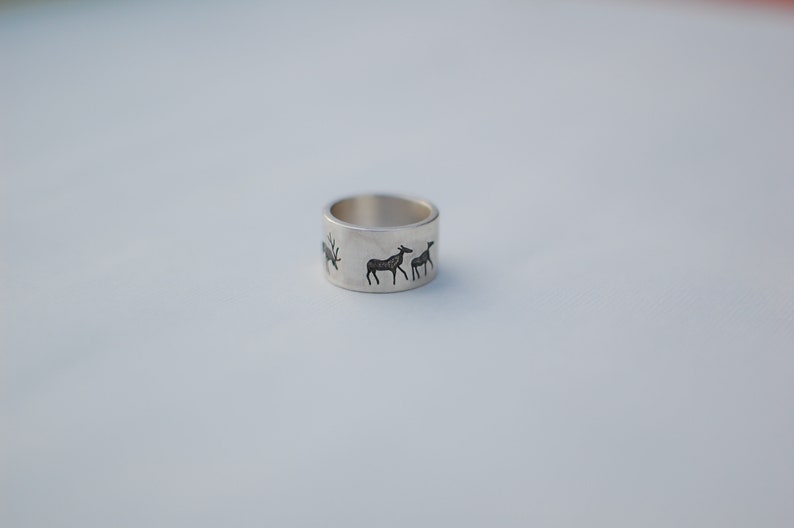 Silver Deer Ring Reindeer Nature Ring Unisex Ring Mens - Etsy