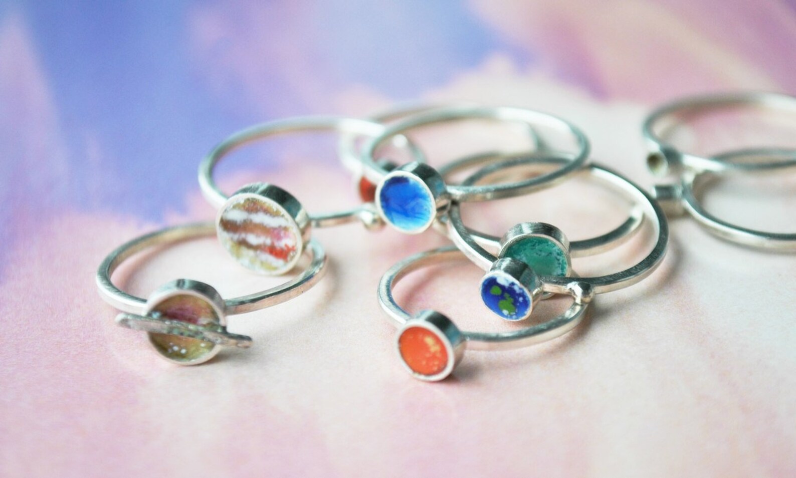 Solar System Ring Set Cosmos Rings Planet Rings Space | Etsy