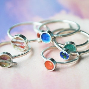 Solar System Ring Set, Cosmos Rings, Planet Rings, Space Jewelry - Etsy