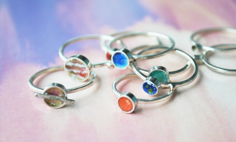 Solar System Ring Set Cosmos Rings Planet Rings Space | Etsy