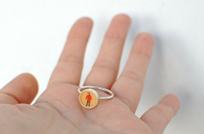Isolation Ring Silver Ring Fun Ring Miniature People - Etsy