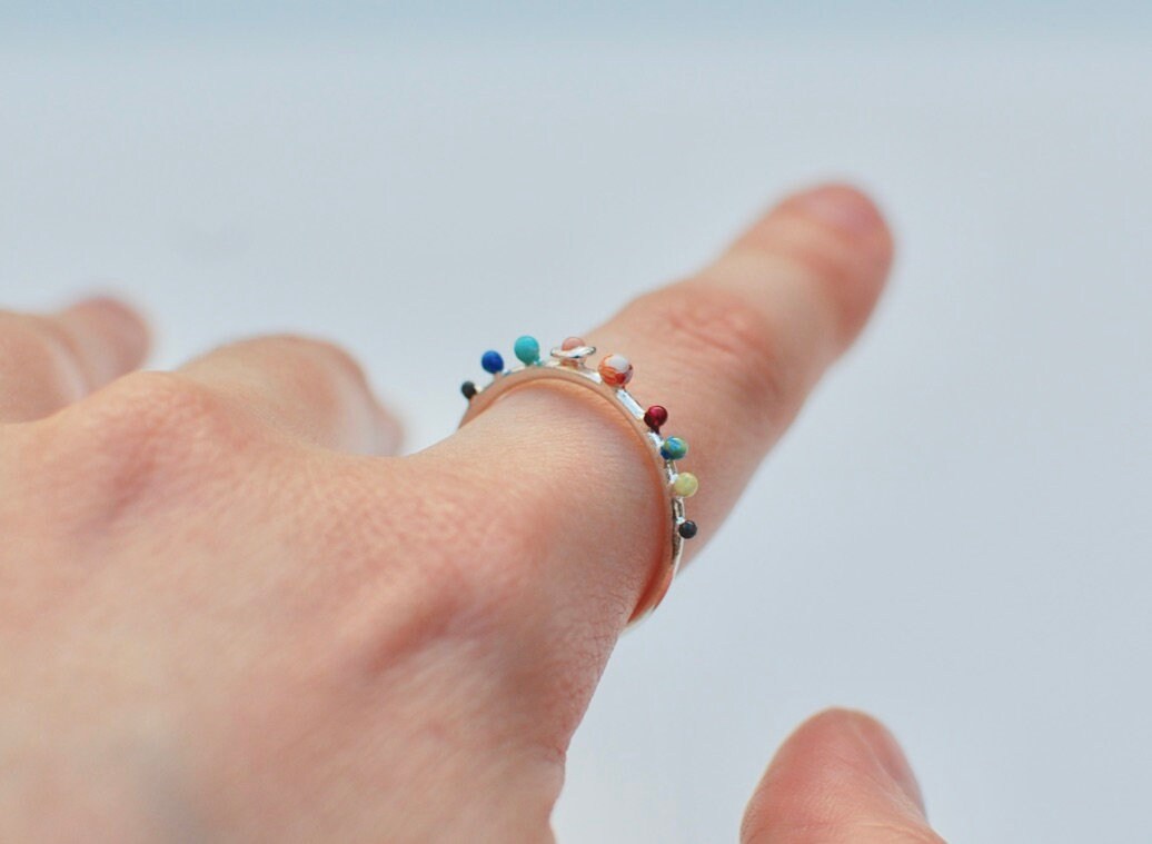 Mini solar system ring planets cosmos galaxy geek jewelry | Etsy