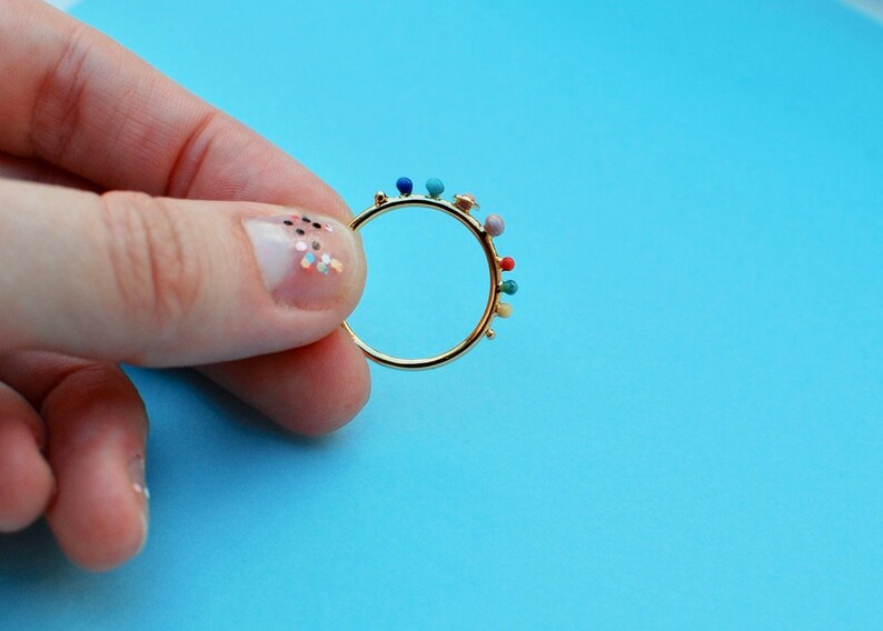 Mini Solar System Ring in Gold Color Gold Plated Planets - Etsy