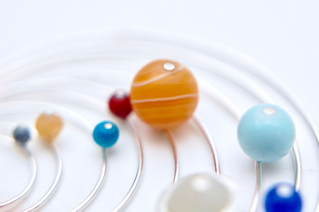 Dangle solar system earrings planets space solar system | Etsy