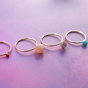 Solar System Ring Set Gold Plated, Planets, Stacking Rings - Etsy