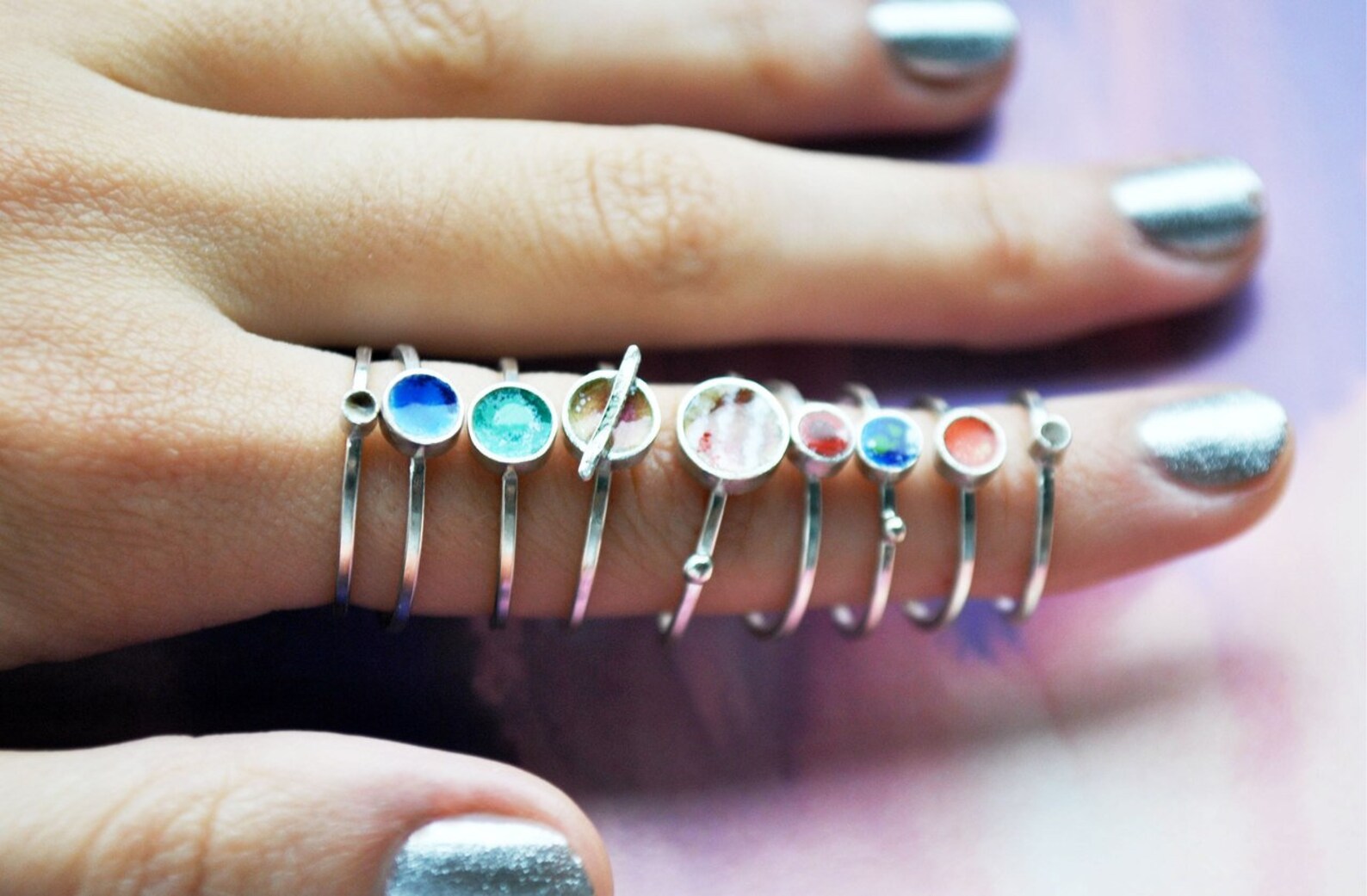 Solar System Ring Set Cosmos Rings Planet Rings Space | Etsy