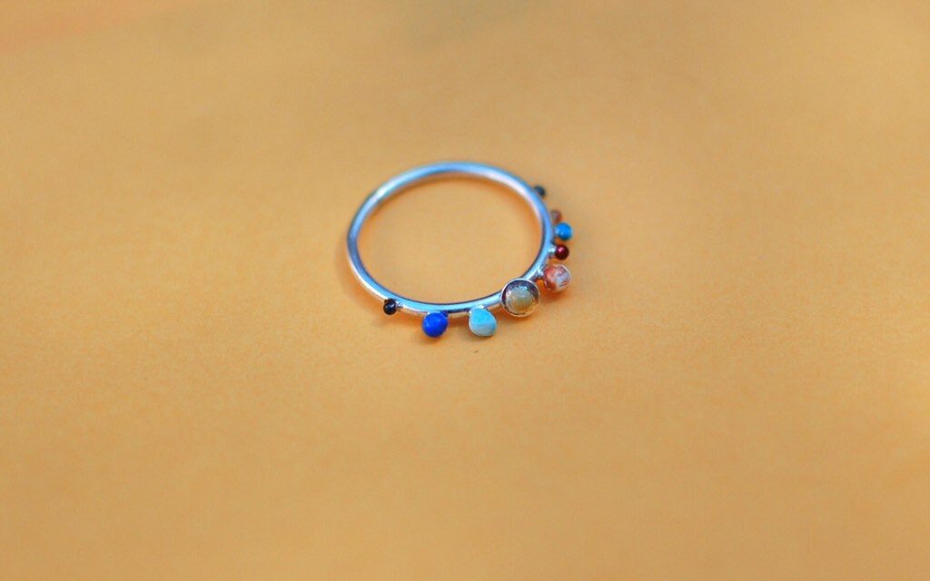 Mini solar system ring planets cosmos galaxy geek jewelry | Etsy
